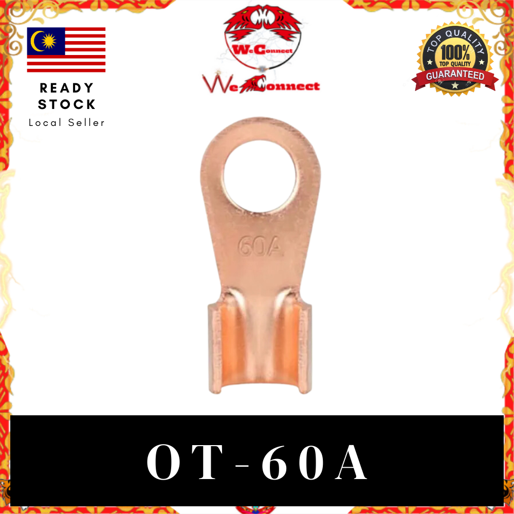 WeConnect Copper OT Cable Lug Wire Connector 20A 40A 60A 80A 100A 150A ...