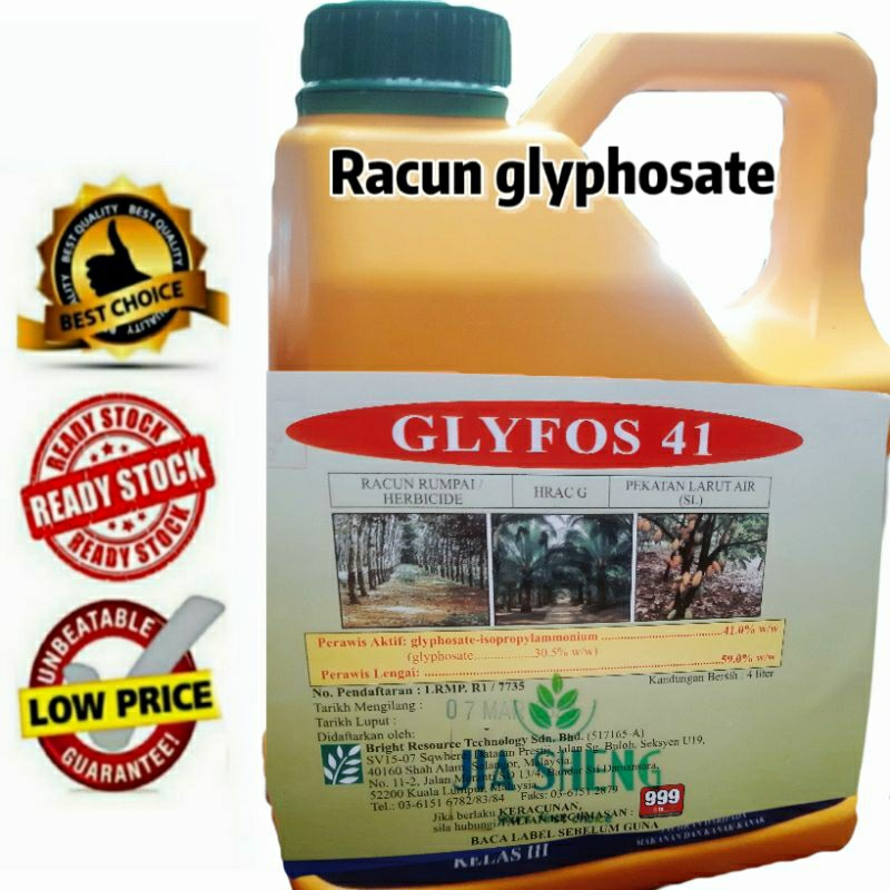 Glyfos 41 4Litres Racun Rumput Lalang racun glyfos 41 (= ecomax,typhoon ...