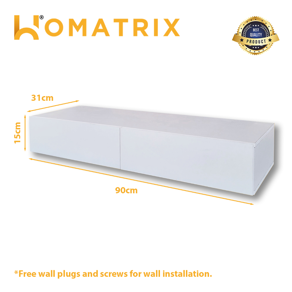HOMATRIX Wall Mounted Drawer Table Cabinet Make Up Dressing Table (2ft ...