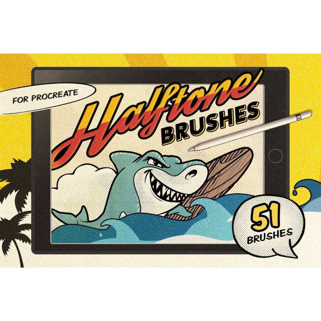 [P289] Vintage Comic Procreate Brushes | Halftone Procreate Brushes ...