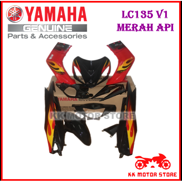 ( ORIGINAL HLY !!! ) COVER SET / BODY SET YAMAHA LC135 V1 MERAH API ...