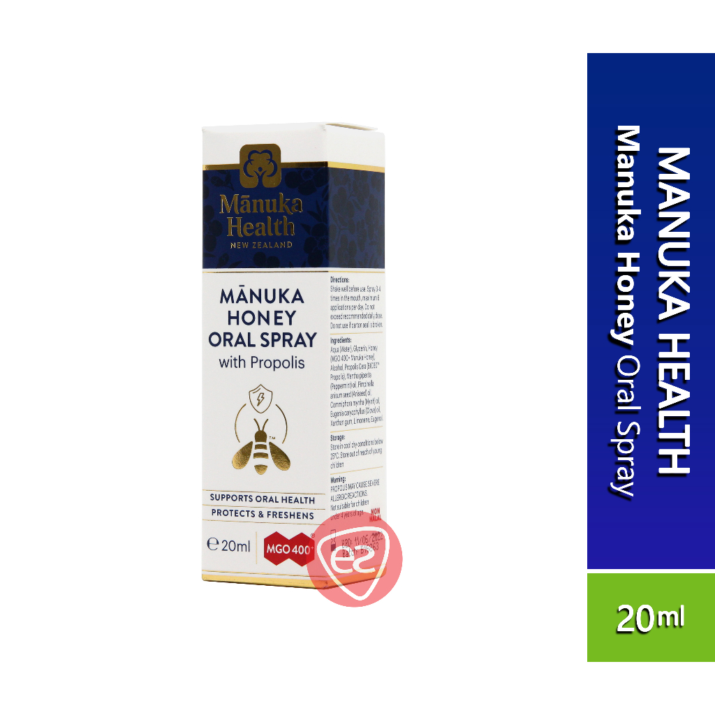 MANUKA HEALTH MANUKA HONEY ORAL SPRAY WITH PROPOLIS MGO 400+ ( 20ML ...