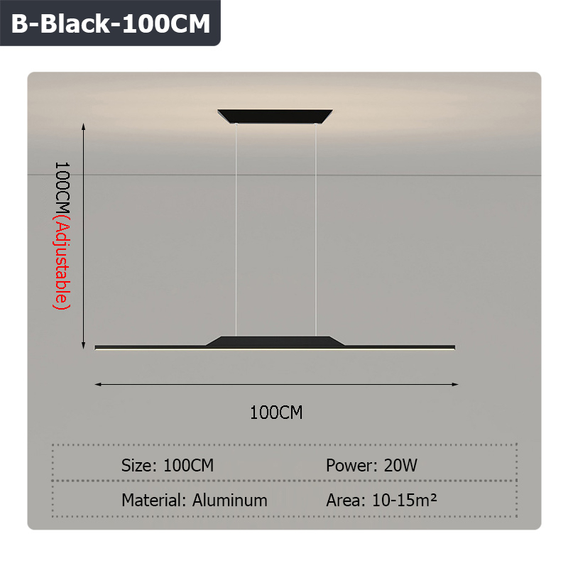 TOMAX 100CM LED Nordic Pendant Light Ruang Makan Dapur Island Light ...