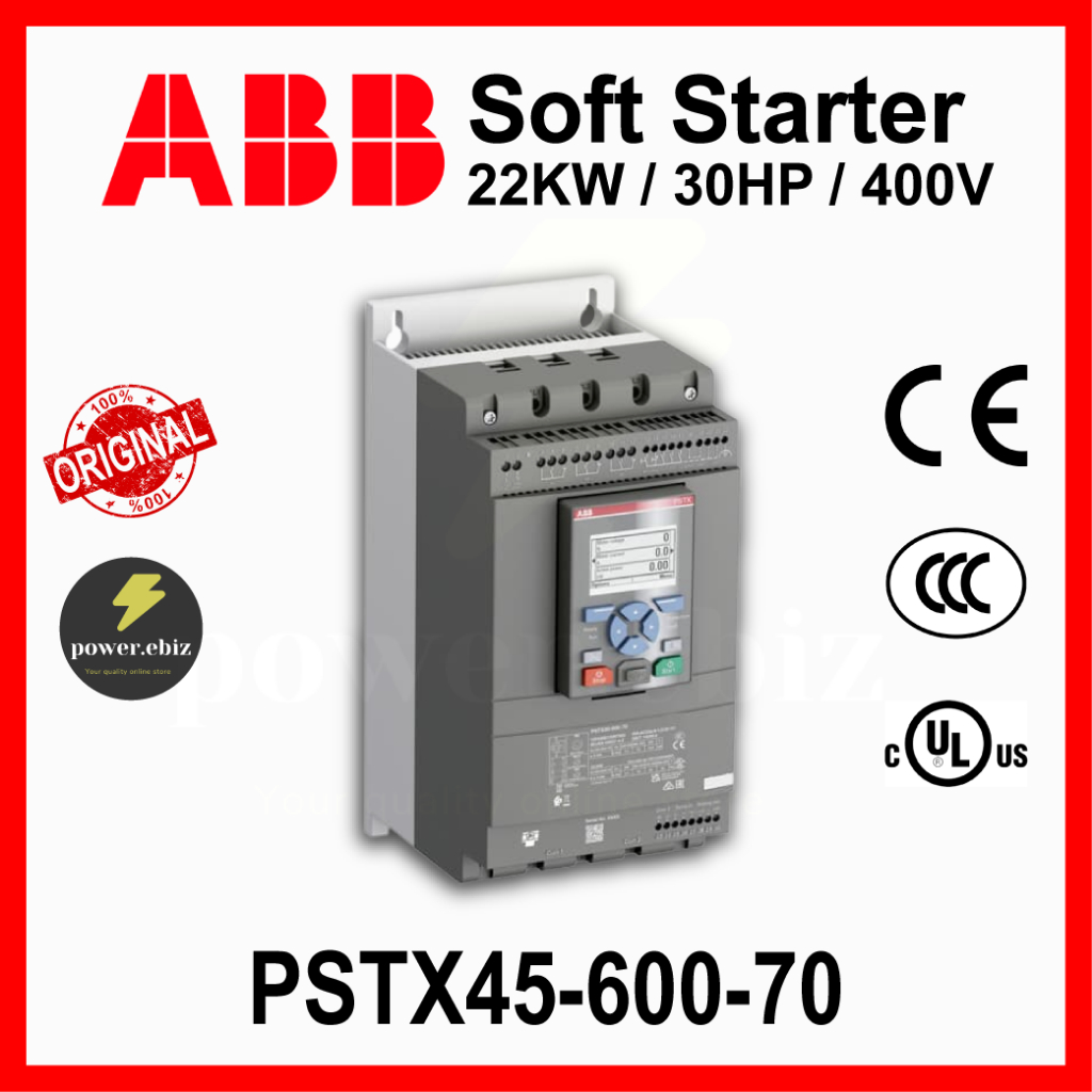 ABB SOFTSTARTER PSTX45-600-70 / 22KW / 30HP / 400V Soft Starter (1SFA898105R7000) | Shopee Malaysia