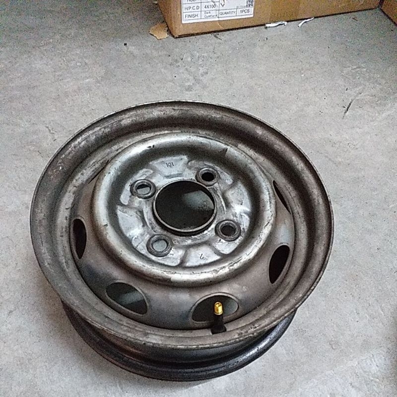 PERODUA KANCIL ORIGINAL SPORT RIM USED 4X110 (SIZE 12X4) (FINISH BLACK ...