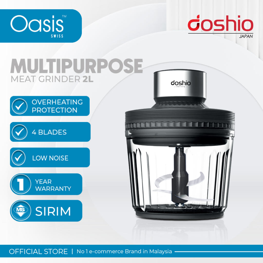 Doshio Multipurpose 4 Blade Meat Grinder / Food Processor / Pengisar ...