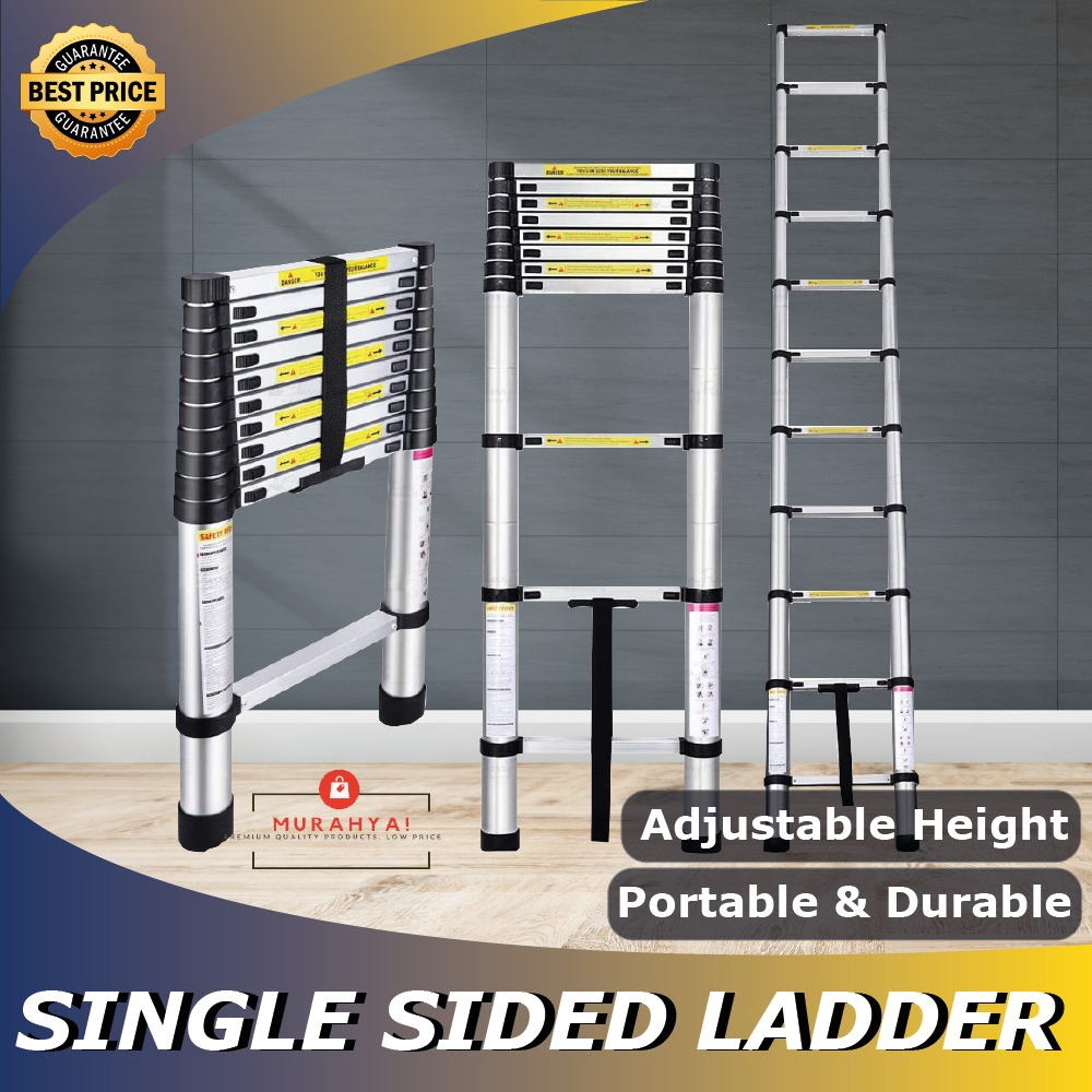 Tangga lipat ladder Heavy Duty Aluminium Extension ladder Telescopic foldable Ladder Single ...