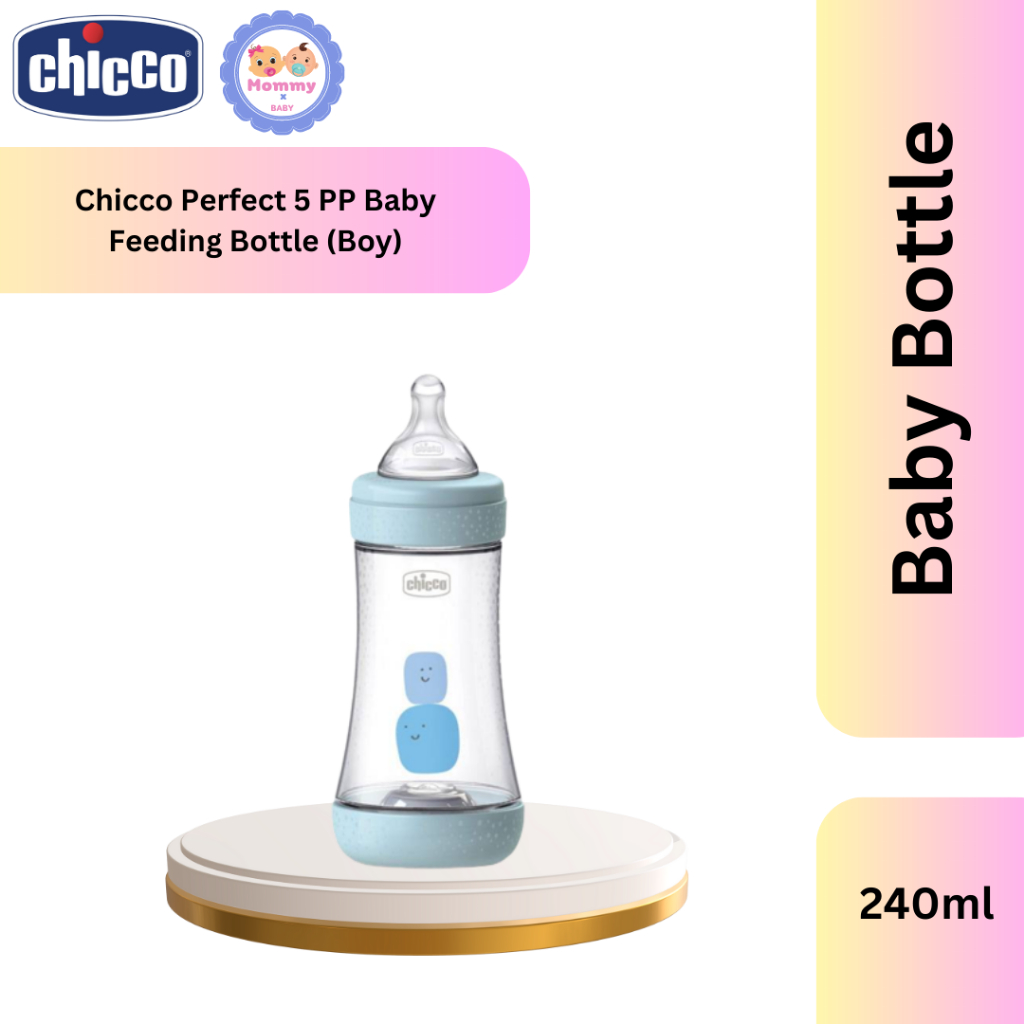 Chicco Perfect 5 PP Baby Feeding Bottle 240ml (Boy) | Shopee Malaysia