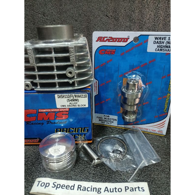 COMBO CMS 54MM BLOCK +RACING CAM DASH 2 DASH V2 V3 fi / WAVE 110 CX DX ...