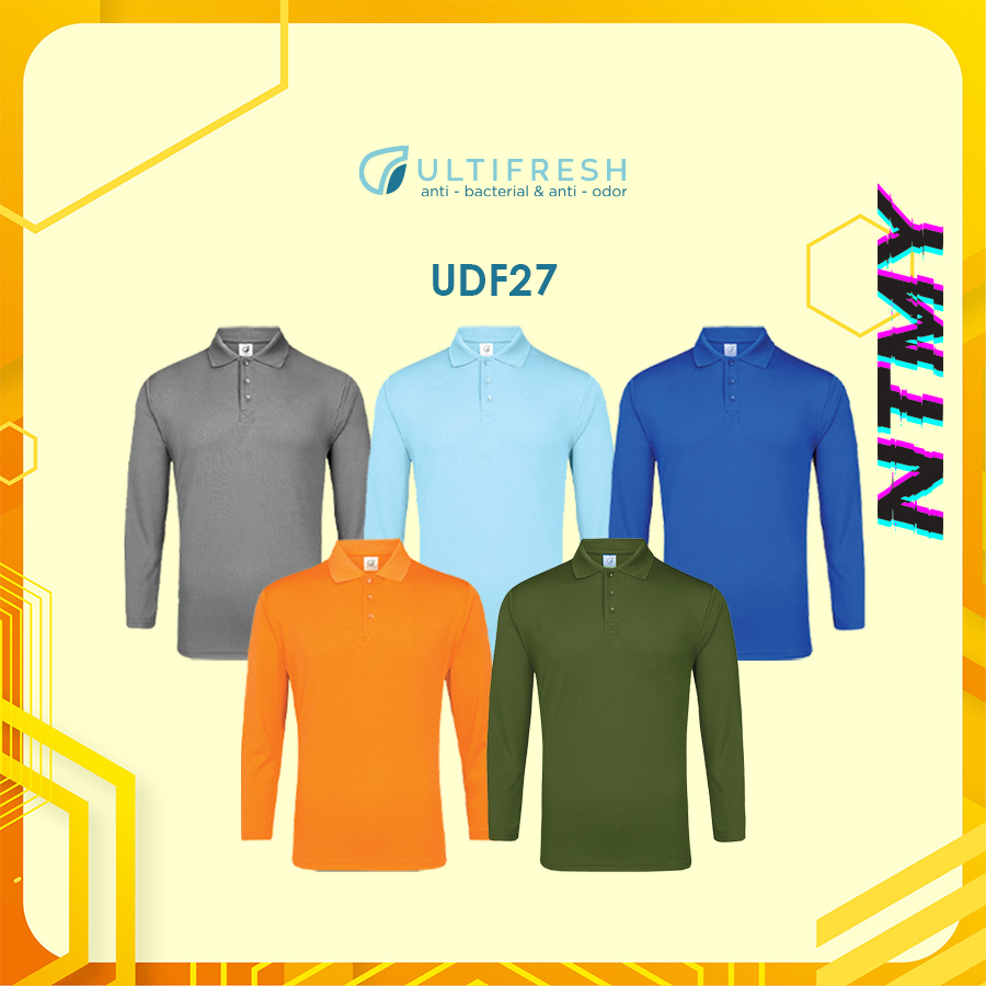 Ultifresh UDF27 NTMY Performance Polo Long Sleeve Anti-Odor Microfiber ...