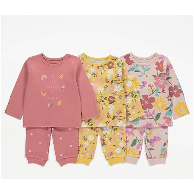 George UK Floral Print Pyjamas 3 Pack (6-9 mths) | Shopee Malaysia