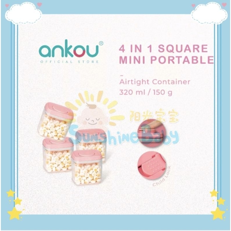 ANKOU Airtight Food Container With Child Lock - 4 In 1 Mini Portable ...