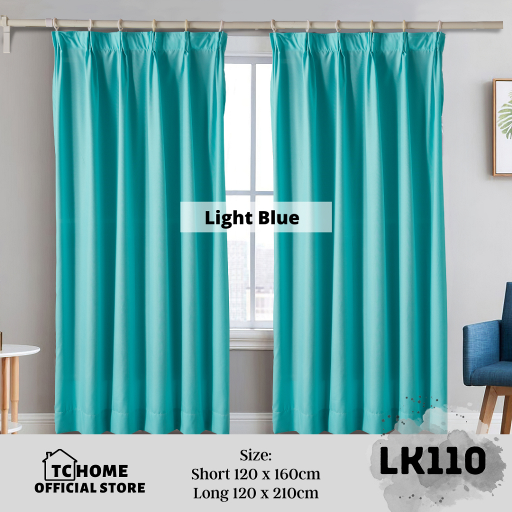 Plain Curtain Langsir Tingkap Pintu Bilik Dapur Sliding Door Murah Hook ...