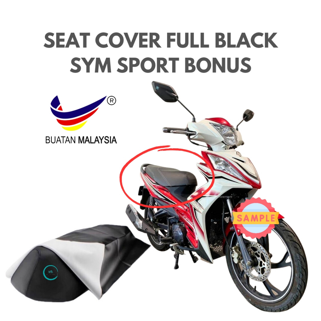 SEAT COVER MOTOR FULL BLACK SARUNG SEAT MOTOR KULIT SEAT MOTOR SYM ...