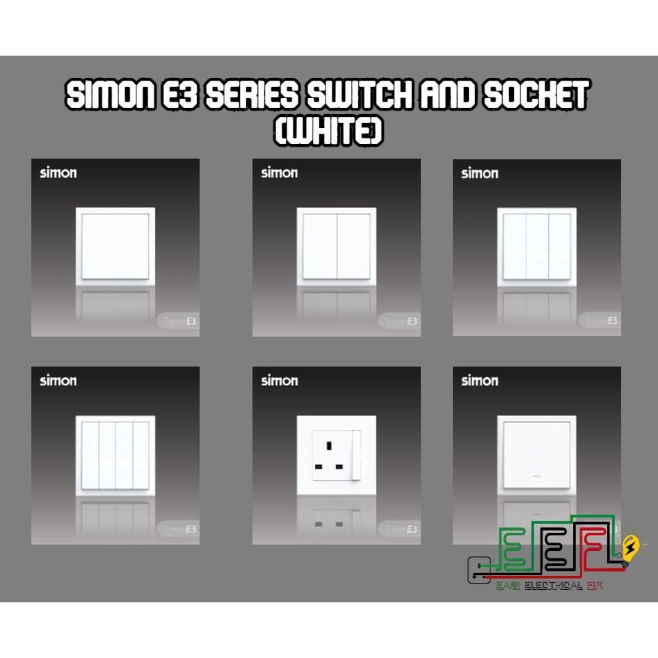 Simon E3 Series Light Switches (White Color) | Shopee Malaysia