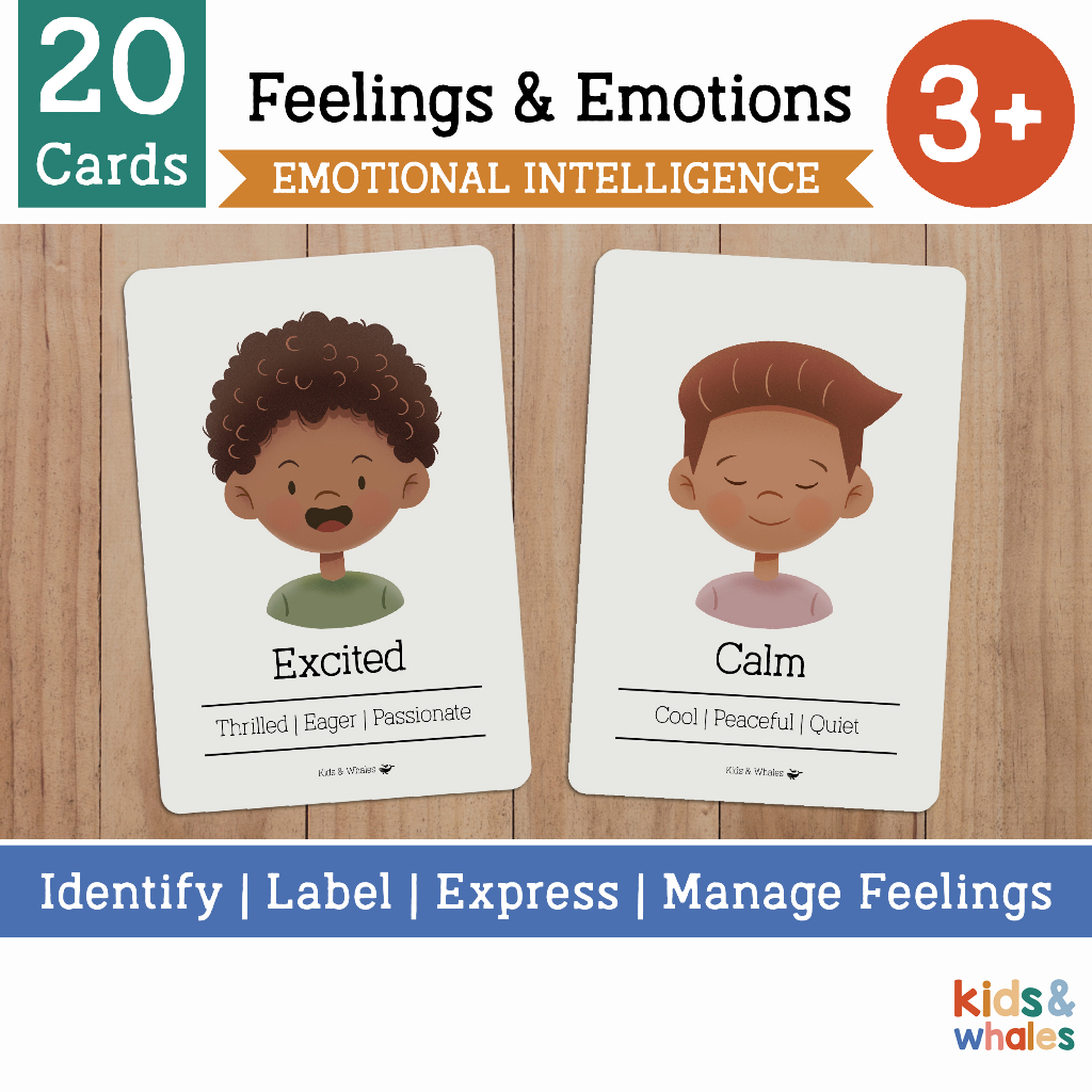 20 Cards - Kad Emosi - Feelings and Emotions Flashcards - Educational ...