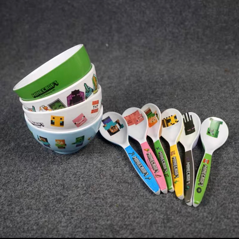 [Official Merchandise] Minecraft Snack Bowl, Spoon | Shopee Malaysia