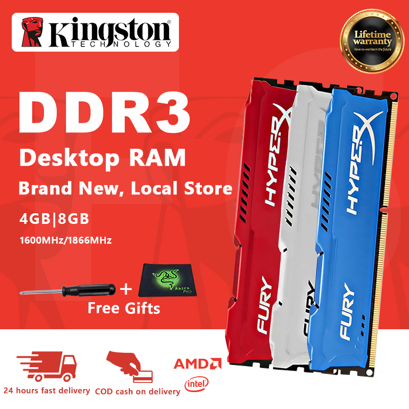[Local 24H]Kingston HyperX FURY DDR3 Ram 4GB 8GB 1600Mhz 1866Mhz PC Ram DIMM 240Pins Desktop 1 ...