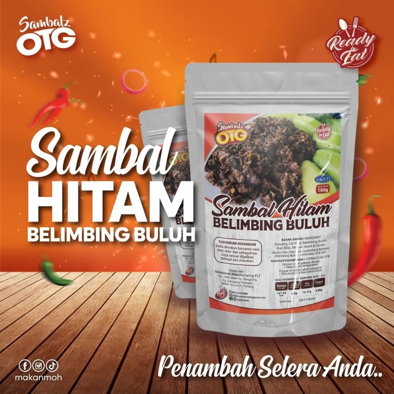 SambalzOTG Sambal Hitam Belimbing Buluh 100g [Single Pack] | Shopee ...