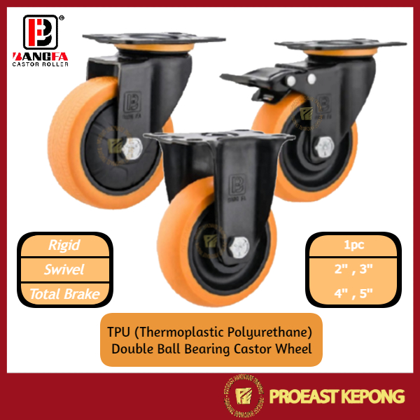 BANGFA Castor Roller 1pc 'Swivel / Rigid / Total Brake' 2''/3''/4''/5 ...