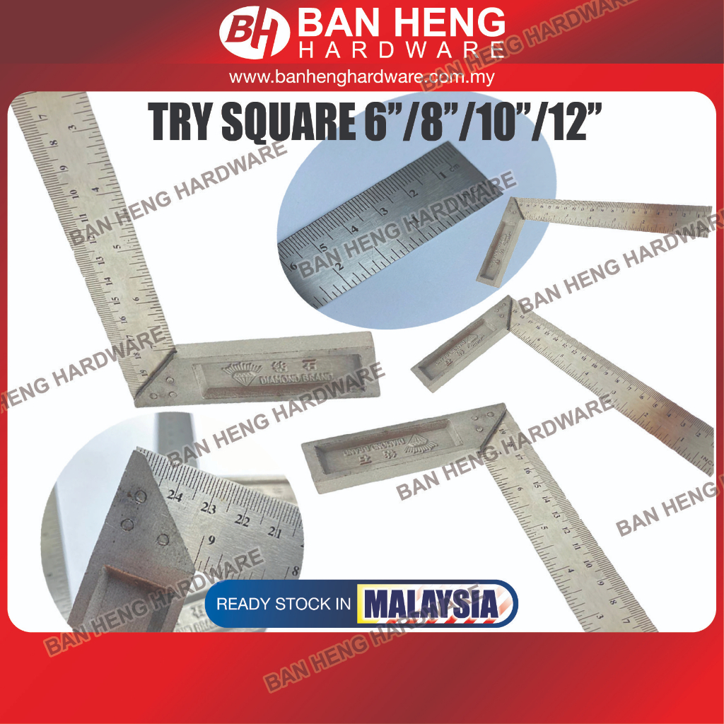 L-Square Angle Ruler / Pembaris Sesiku L - 方角尺 6” 8” 10” 12” / L Ruler ...