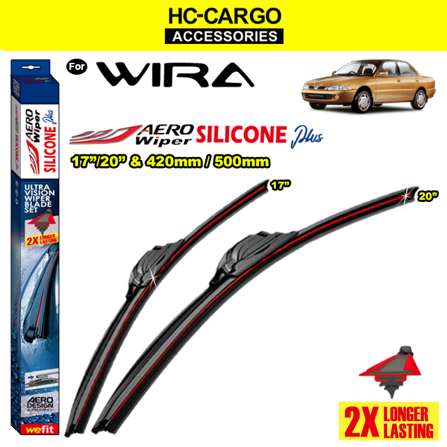 Proton Wira Aero Wiper Red Line Silicone Plus (1 Pair/17"/20"/430mm/500mm) | Shopee Malaysia
