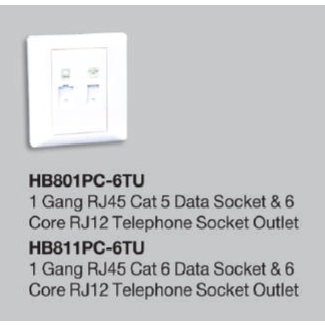 T&J Dazzle Series Telecommunication Outlet RJ11 RJ45 CAT5e CAT6 ...