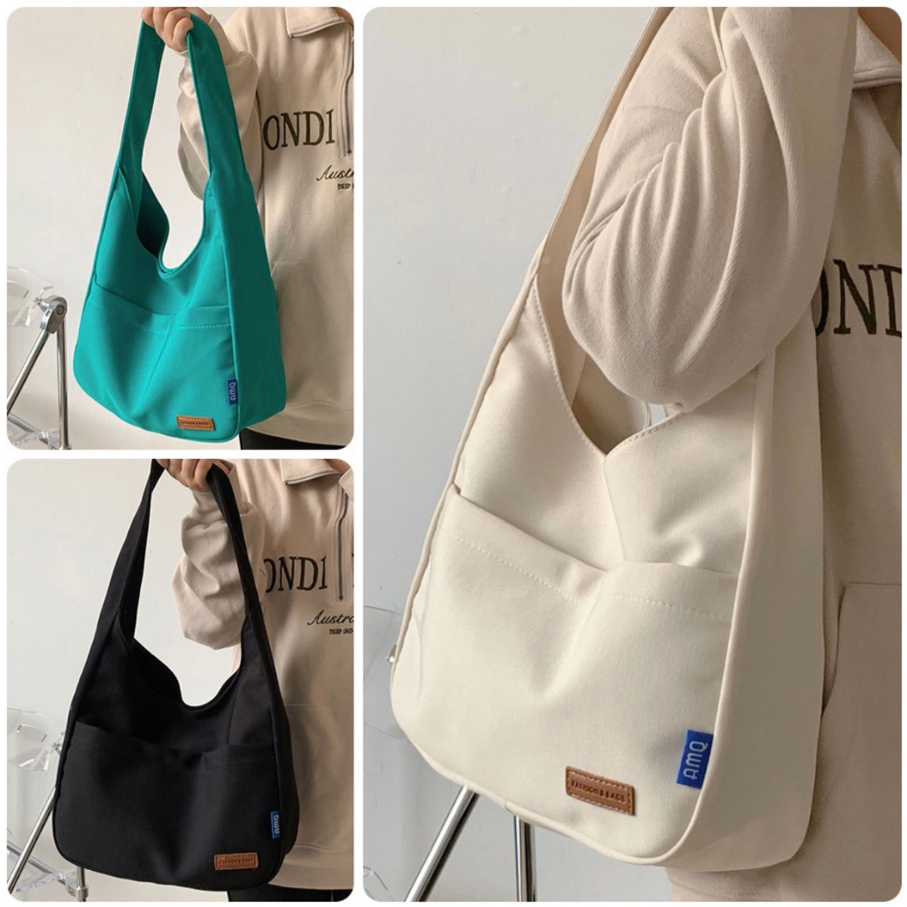 Stok Sedia Ada ZGEN04 Korean Canvas Bag Shoulder Tote Bag Korean Style ...