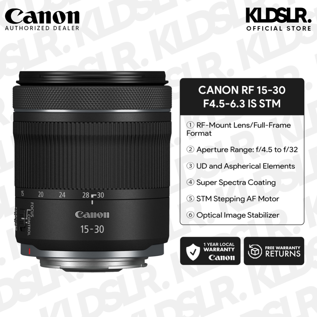 Canon RF 15-30mm F4.5-6.3 IS STM Lens (Canon Malaysia Warranty) | Shopee Malaysia