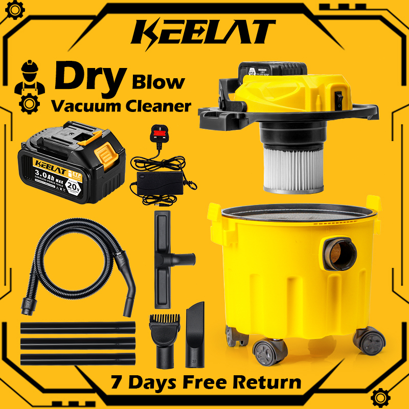 KEELAT 2 in 1 Cordless Vacuum Cleaner Dry 120W Max with Bucket Type 10L ...