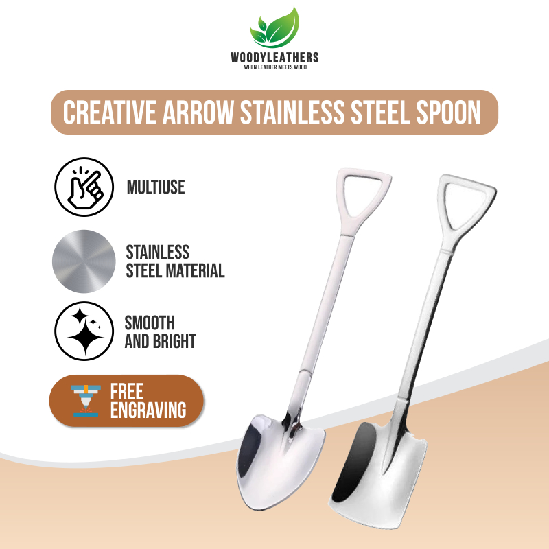 (Free Engraving) Creative Arrow Spoon Stainless Steel Coffee Spoon ...