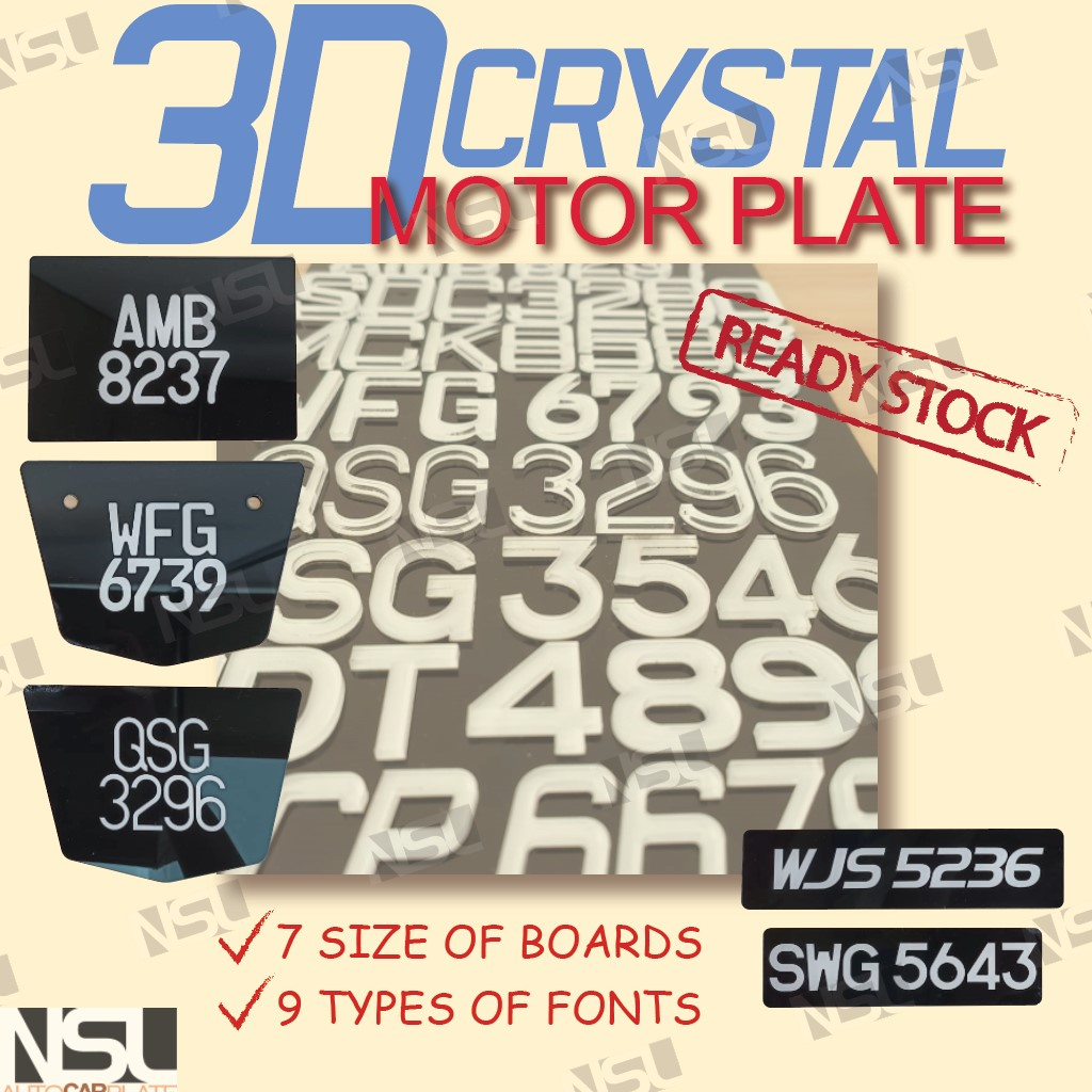 🔥READY STOCK🔥 3D Crystal Motor Plate (1pcs) | Shopee Malaysia