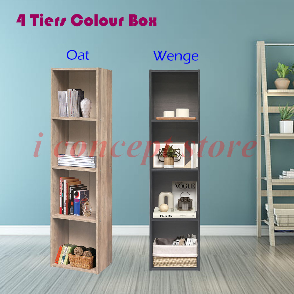 *READY STOCK* 3 or 4 Tiers Storage Colour Box/ Compartment Bookshelf ...