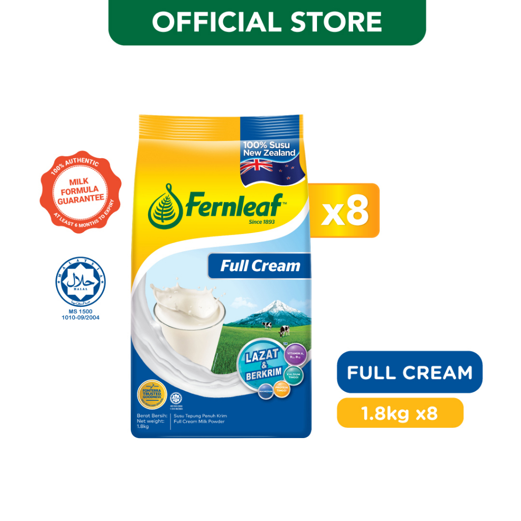 Fernleaf Full Cream Milk Powder (1.8kg x 8) | Shopee Malaysia