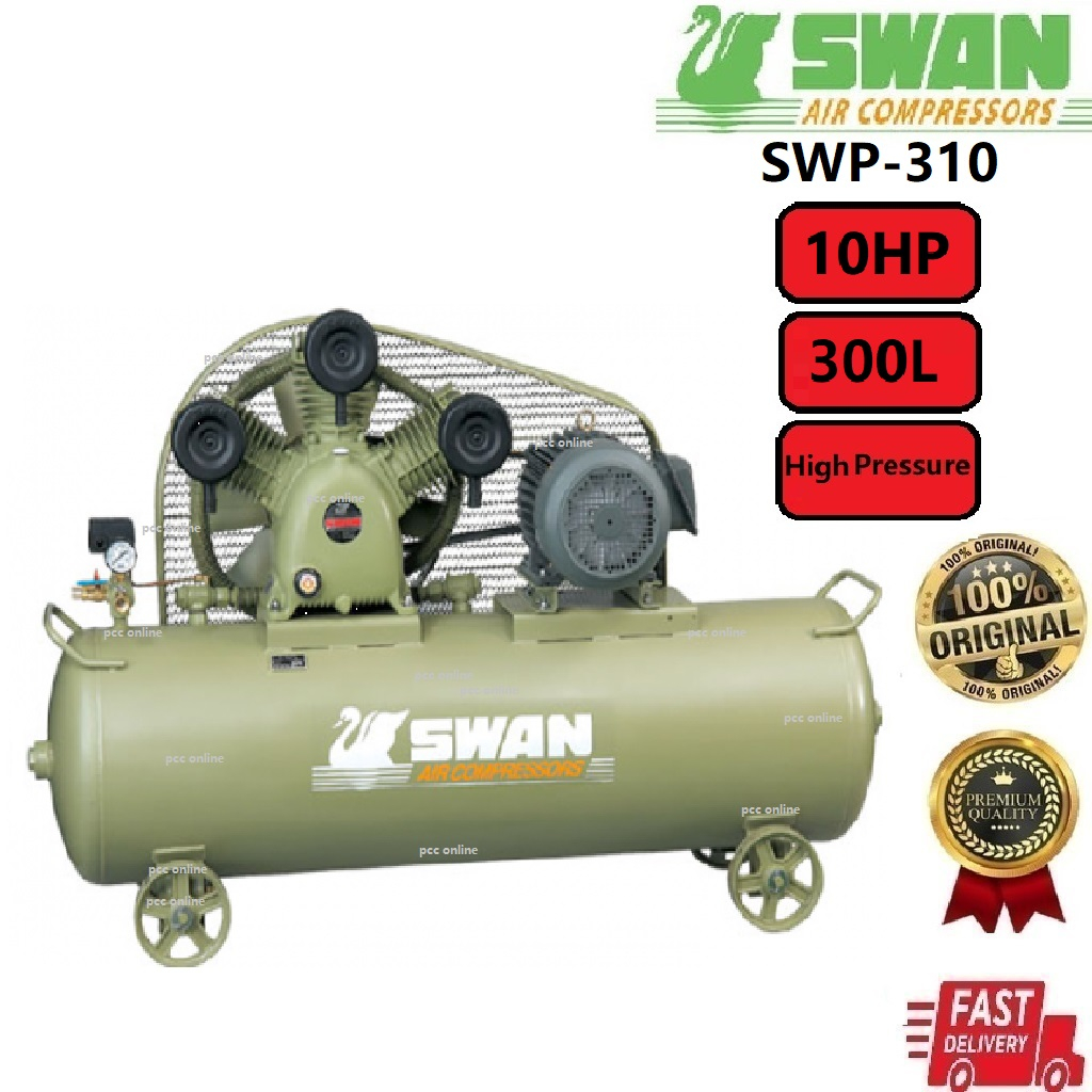 Swan SWP-310 Air Compressor 10HP 300L 8Bar (Three Phase) | Shopee Malaysia