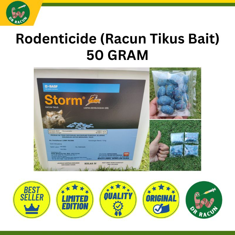 Racun Tikus 50g Rodenticide Mouse Berkesan Effective Non toxic Bait ...
