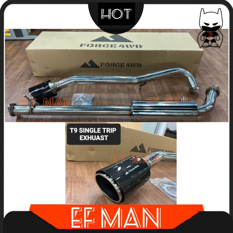 4WD FORCE 4x4 FORD RANGER T9 SINGLE TWIN SIDE CARBON MUFFLER EXHAUST ...
