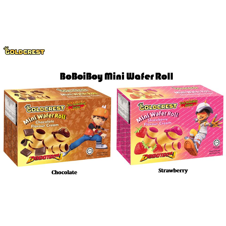 Boboiboy Mini Wafer Roll Chocolate / Strawberry (3 in 1) | Shopee Malaysia