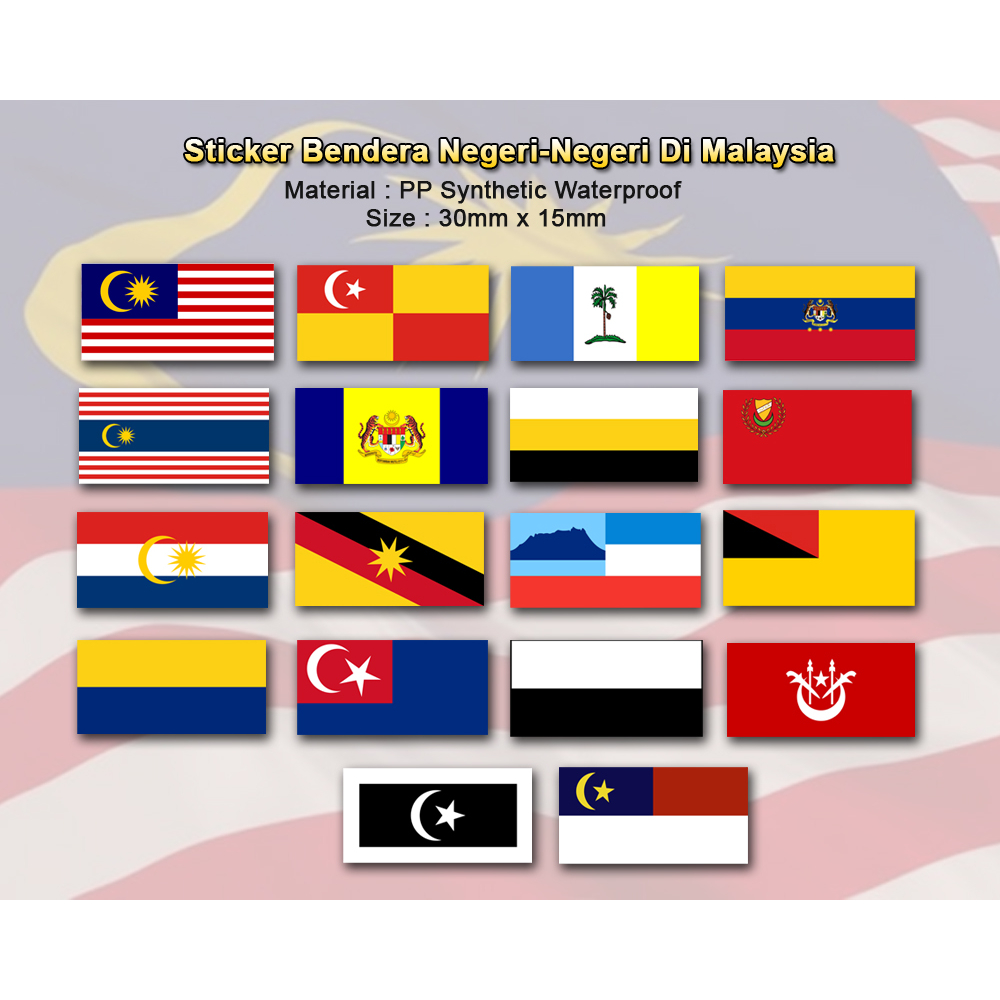Stiker Bendera Negeri Malaysia Waterproof | Shopee Malaysia
