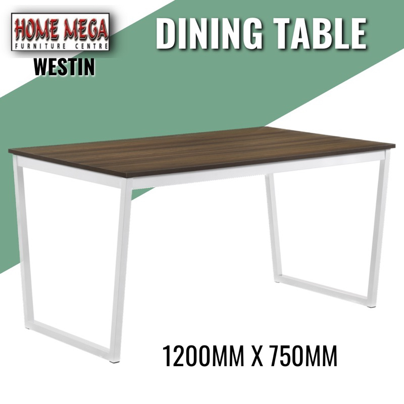 Westin Solid wood Dining table with metal leg | Meja Makan Kayu Besi ...