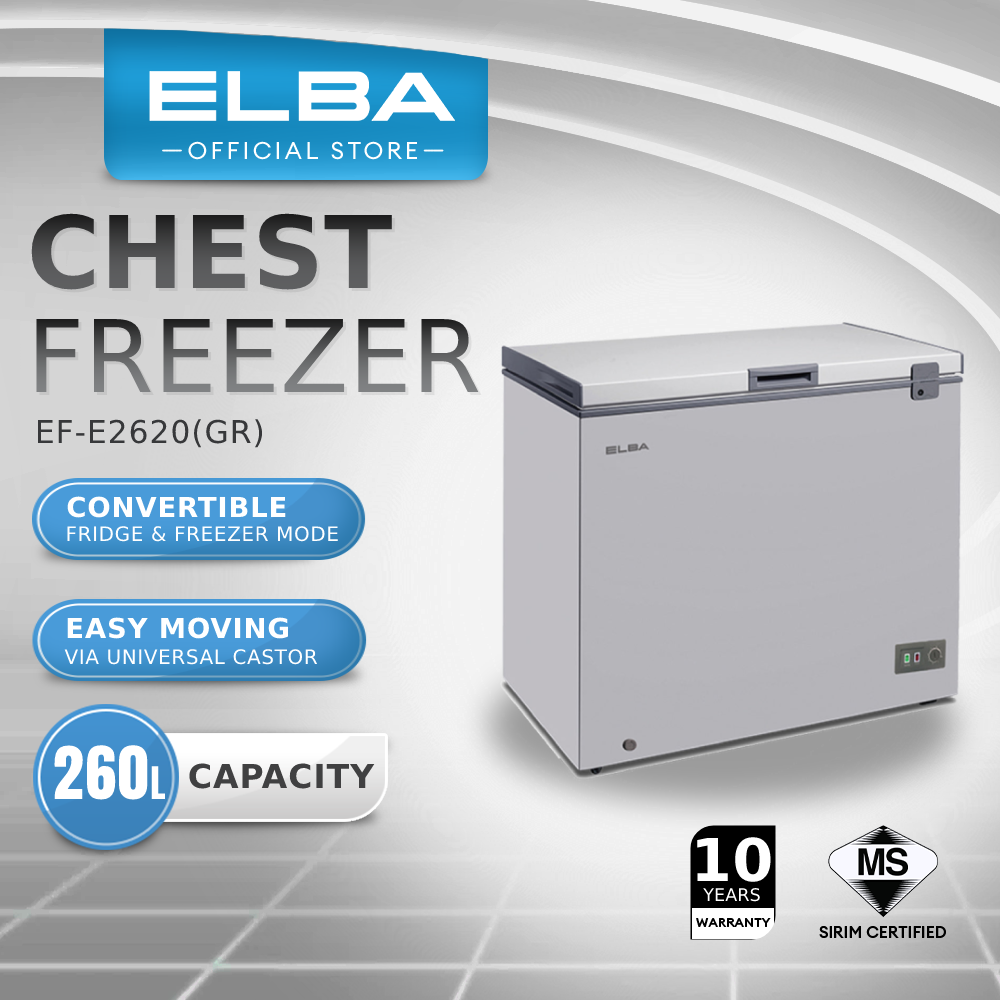 ELBA Chest Freezer - Grey ARTICO EF-E2620(GR) | Shopee Malaysia