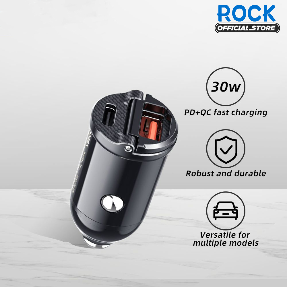 ROCK H18 Mini Portable Dual Port Fast Charging Car Charger for ...