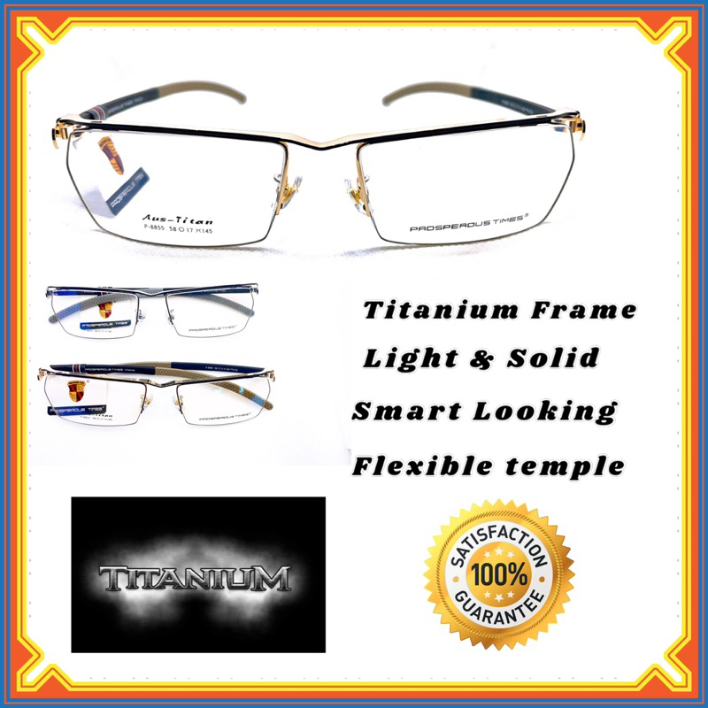 P-8855 Adult smart solid titanium light flexible tough glasses bingkai ...