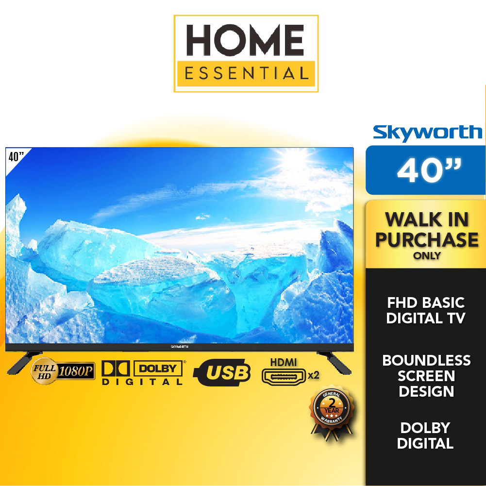 Skyworth 40 Inch FHD Basic Digital TV 40STD2000 | Dolby Digital ...