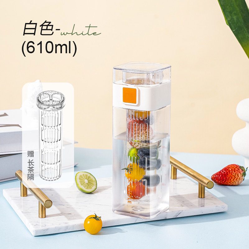 Diller Cuboid Tritan Direct Drink Water Fruit Tea Bottle with Infuser ...