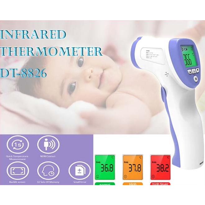 Digital Infrared Forehead Thermometer Gun Temperature Penembak ...