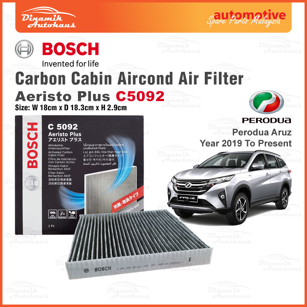 Perodua Aruz Carbon Cabin Aircond Air Filter Bosch Aeristo Plus Carbon ...