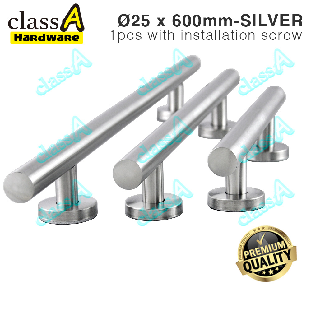 ClassAHW Black Silver Stainless Steel Grab Bar Door Handle Push Pull ...