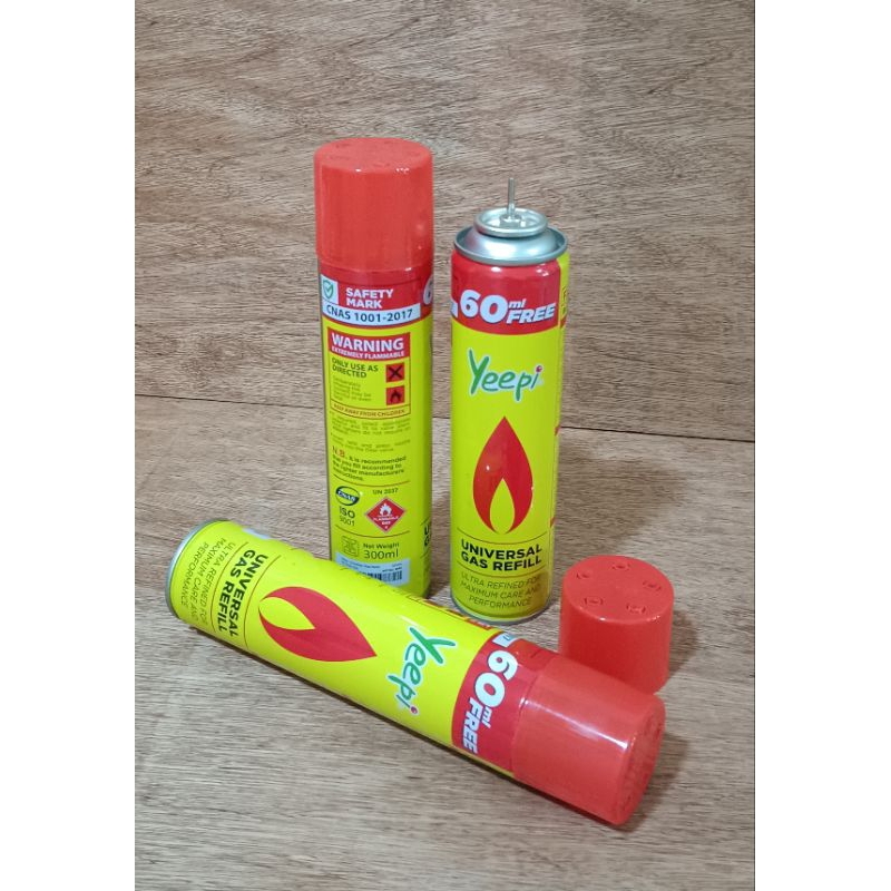 YEEPI UNIVERSAL GAS REFILL 300ML+60ML / UNIVERSAL GAS LIGHTER REFILL ...