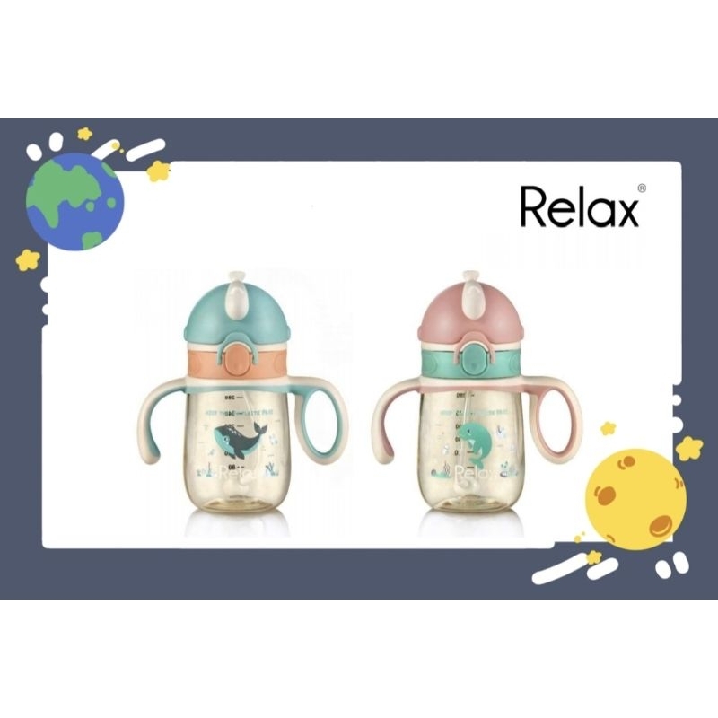 Relax PPSU 280ml Tritan Bottle Kids Water Bottle Dual-Function (2in1) cover Training Cup ...